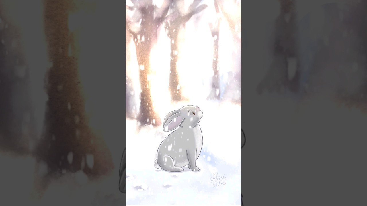 Cute snow bunny animation #artshorts #art #digitalart #animation #bunny ...