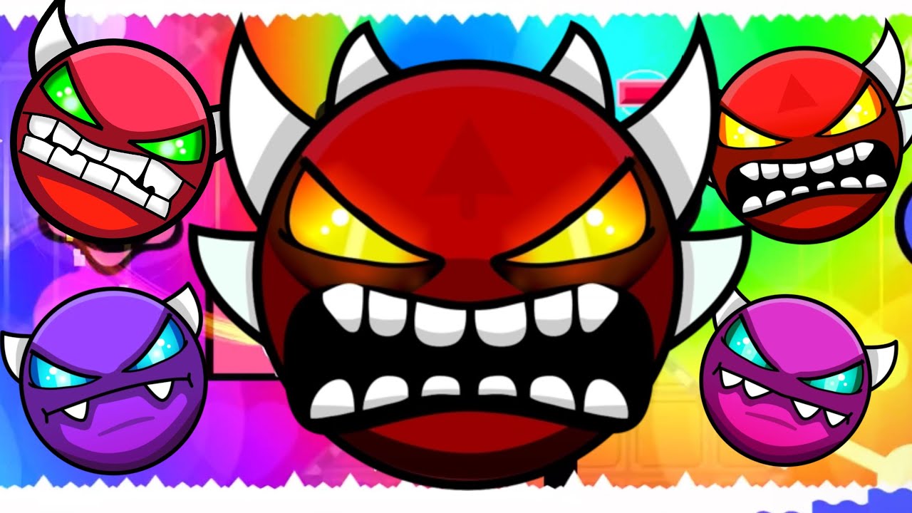 1 Demon of Every Difficulty in Geometry Dash - YouTube