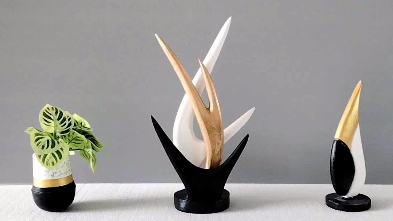 Easy DIY sculpture making idea. Home decor sculpture idea. - YouTube