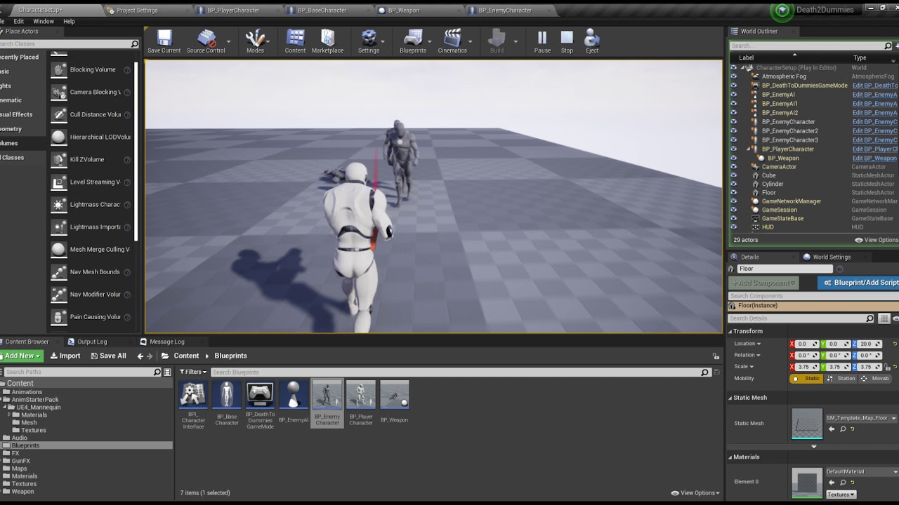 Test of Unreal Engine Raycast and Ragdoll Physics - YouTube