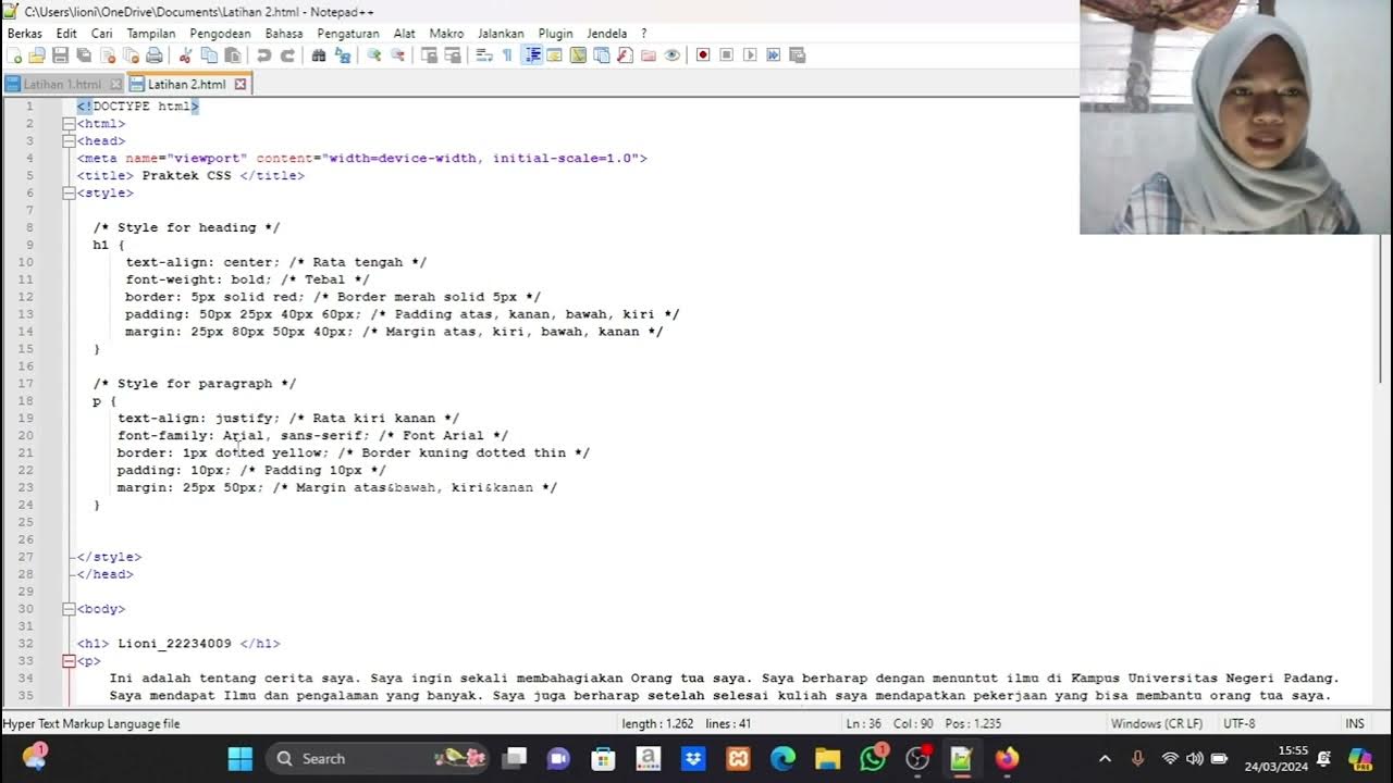 Penjelasan Latihan CSS 1 dan Latihan CSS 2 - YouTube