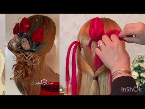 hairstyle topuz sacduzumu прическа rose  gul buketi