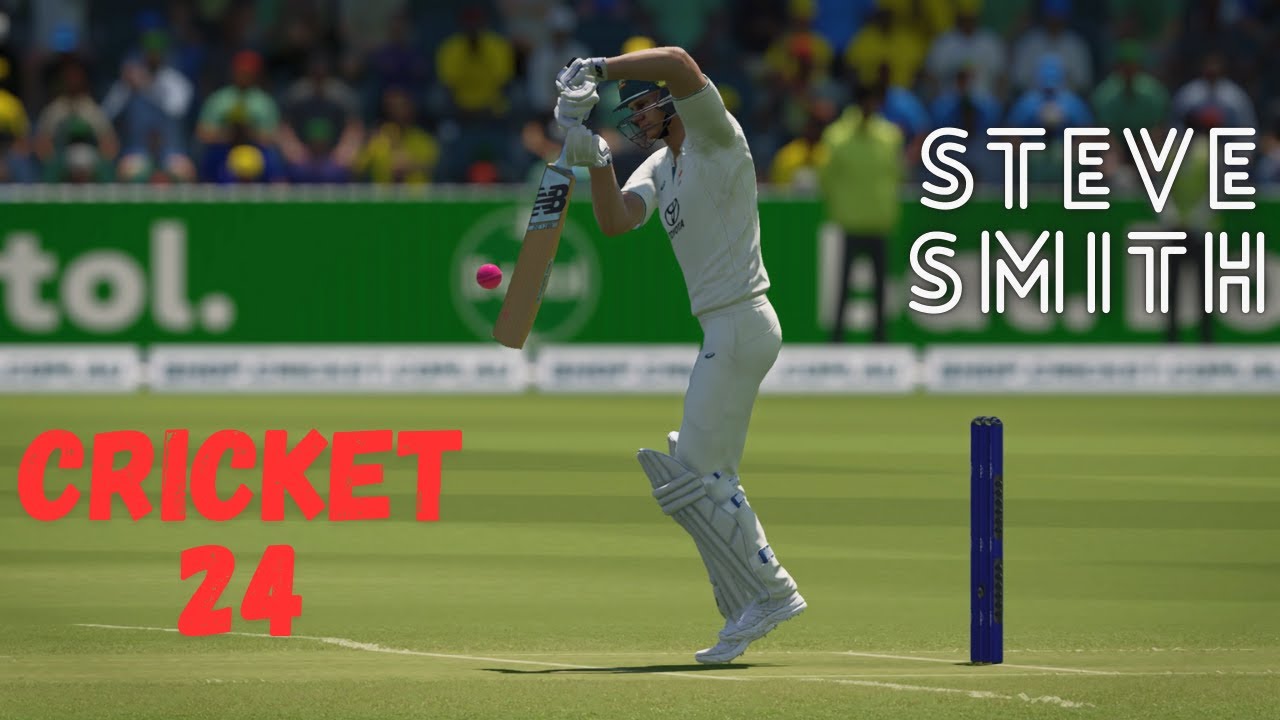Steve smith nervous innings against India - AUS vs IND BGT - Cricket 24 ...