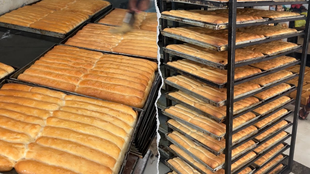 Making of Pav In Mega Factory of India | Pav Making Process | Indian ...