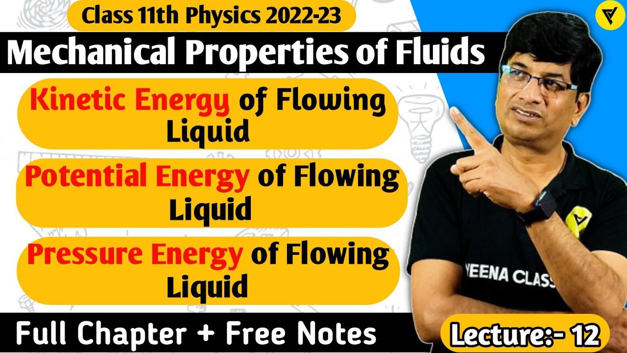 Kinetic Energy of Flowing Liquid || Potential Energy of Flowing Liquid ...