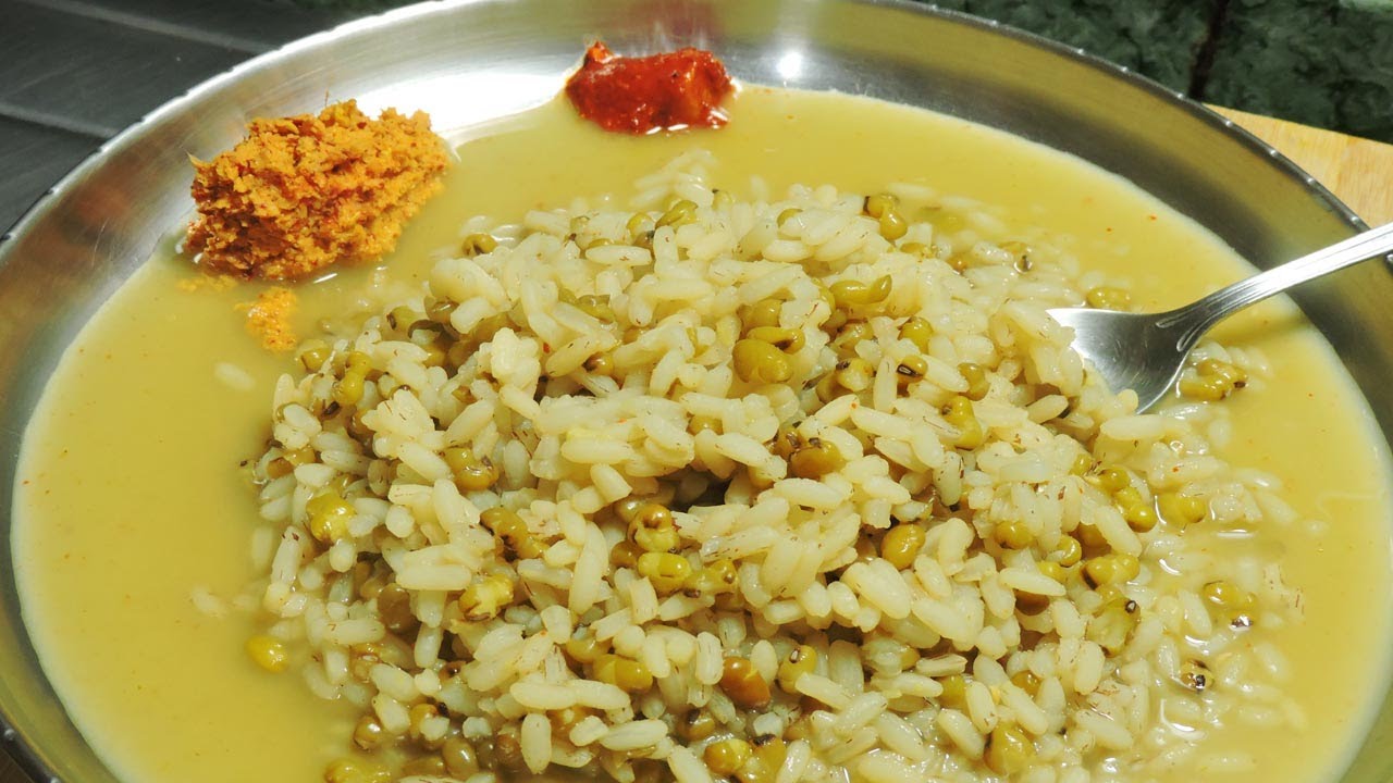 Greengram ganji recipe| ಹೆಸರು ಕಾಳಿನ ಗಂಜಿ |Green gram rice porridge ...