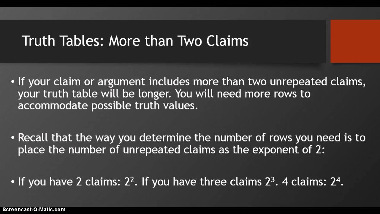 Truth Tables - Part 2 - Complex Tables - YouTube
