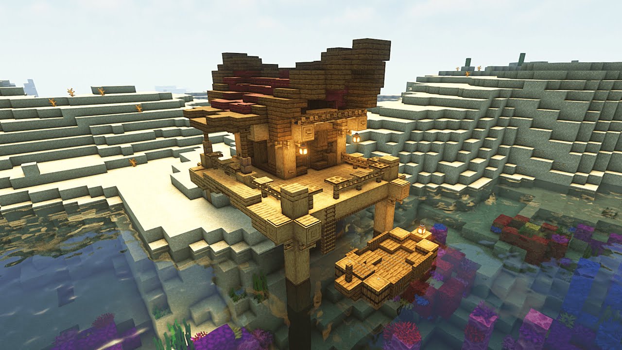 Minecraft | Coral Reef Dock House Build Montage - YouTube
