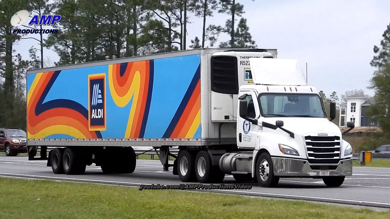 White Freightliner Cascadia ALDI | Truckspotting 32024 - YouTube