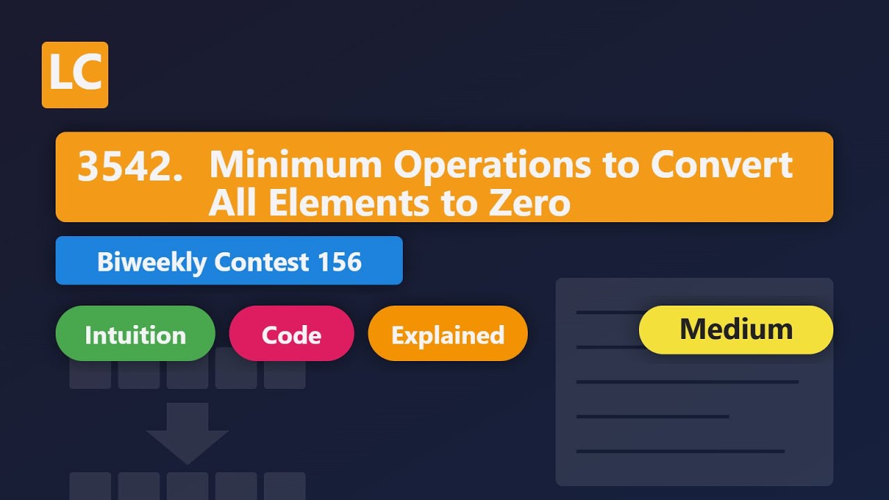 Leetcode 3542 Minimum Operations To Make Array Zero Biweekly Contest 3025