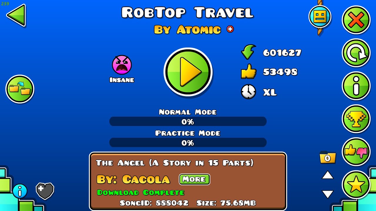 RobTop Travel 69% GO=TOE REQ: DONATE | Geometry Dash - YouTube