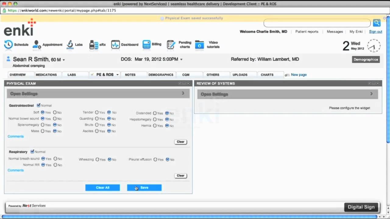 PE & ROS - enki EHR (NextServices) - YouTube