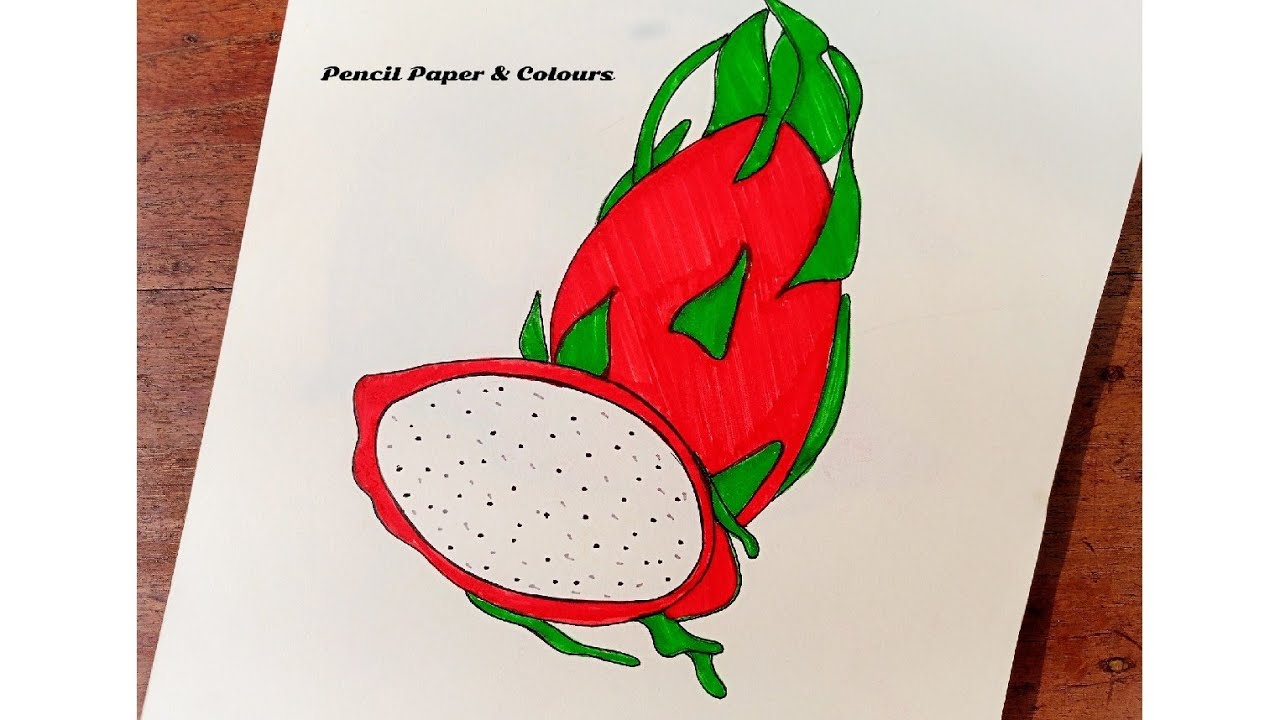 How to draw Dragon fruit step by step for beginners #art #drawing # ...