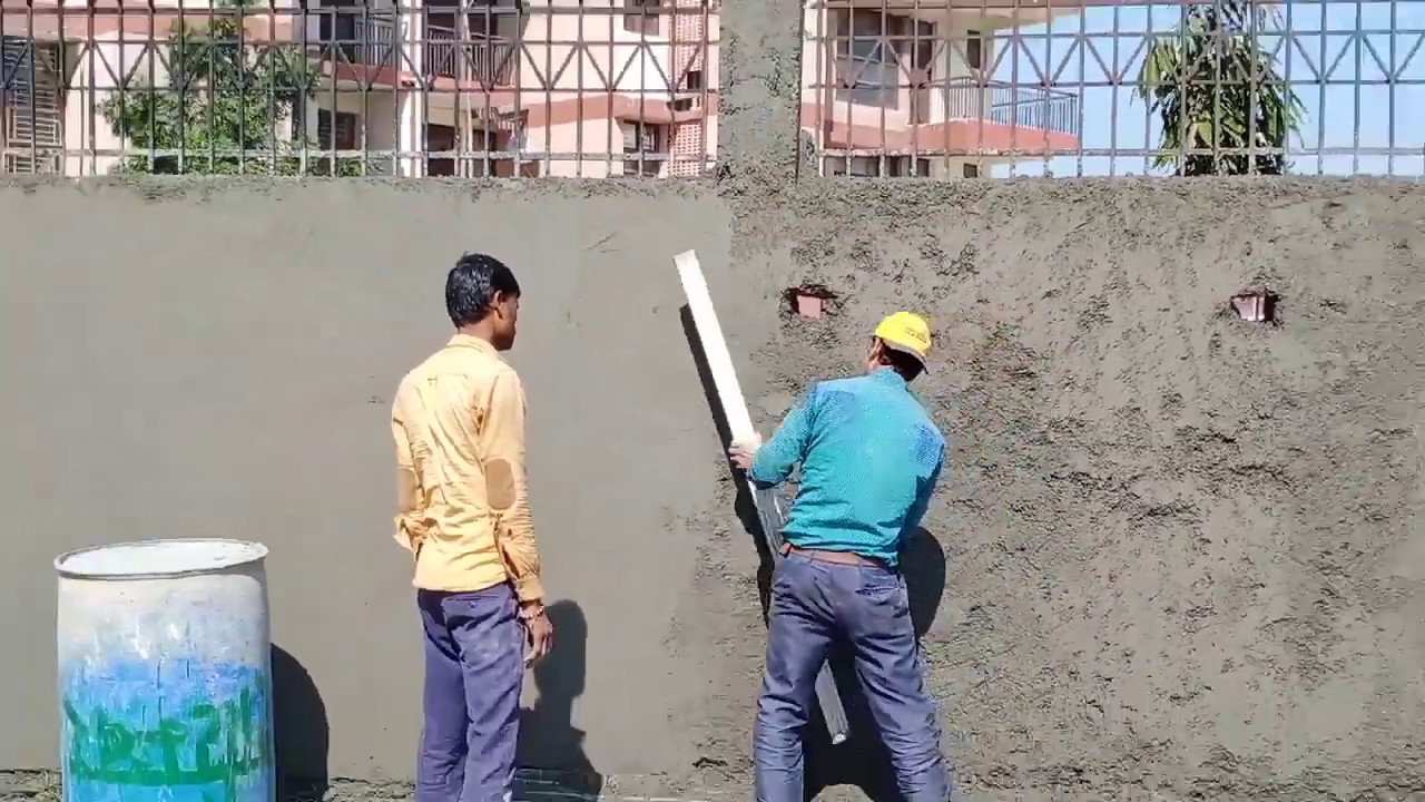 Boundary Wall Plaster Work | Compound Wall External Plaster Work With ...