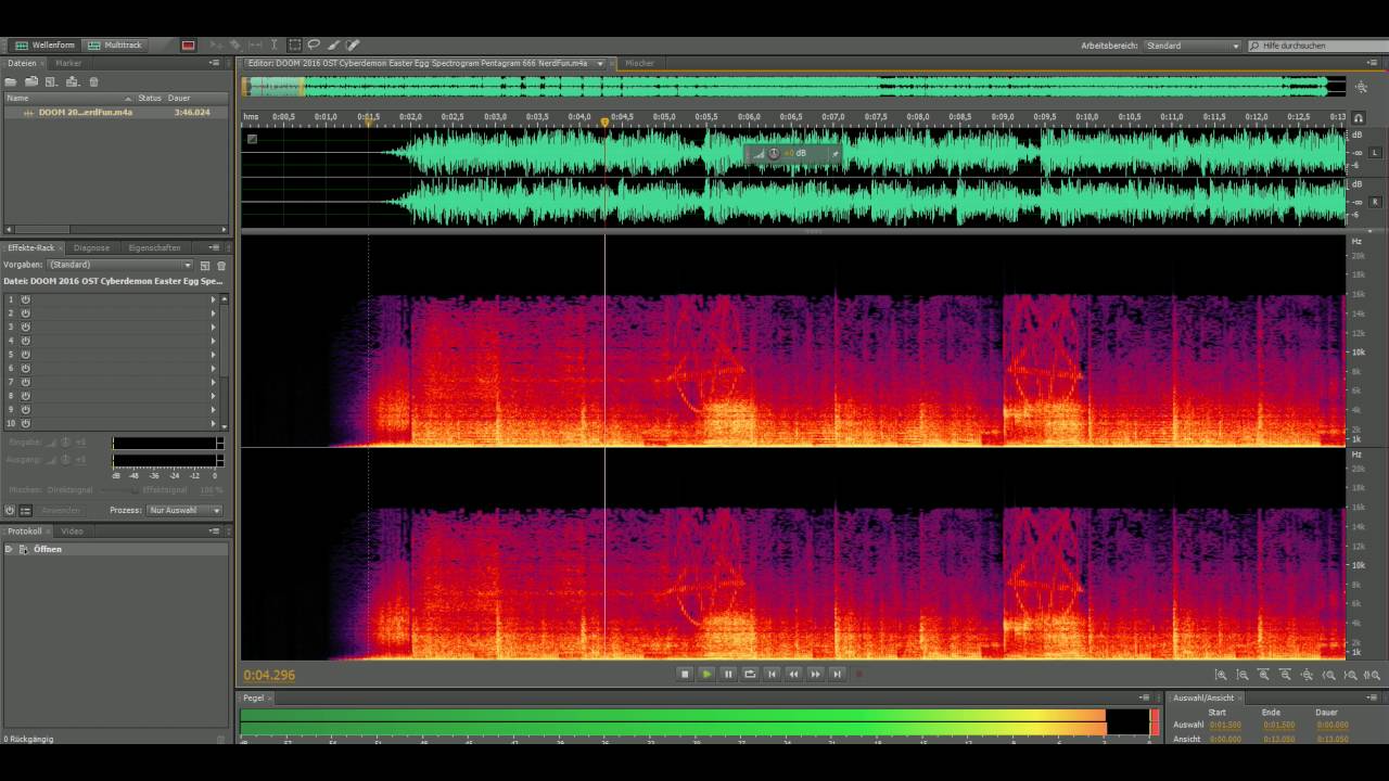 DOOM 2016 OST Cyberdemon Easter Egg Hidden Message Spectrogram - YouTube