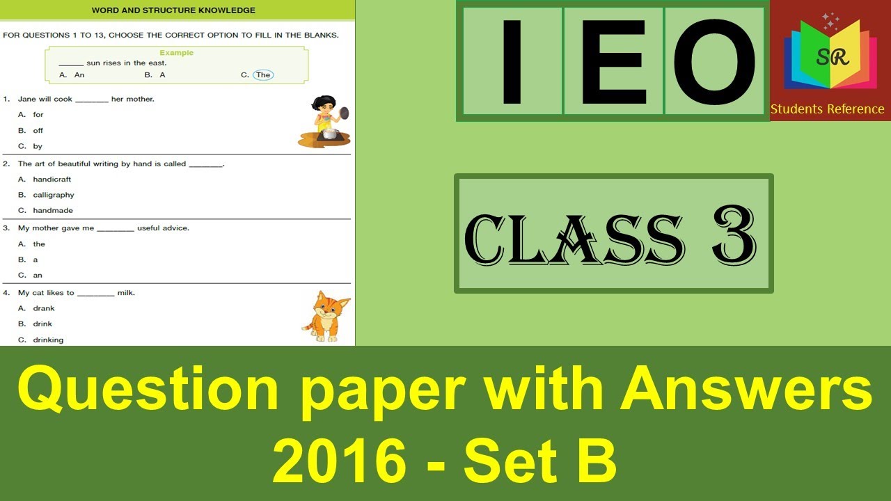 IEO Class 3 question paper 2016 Set B / IEO Class 3 question paper ...