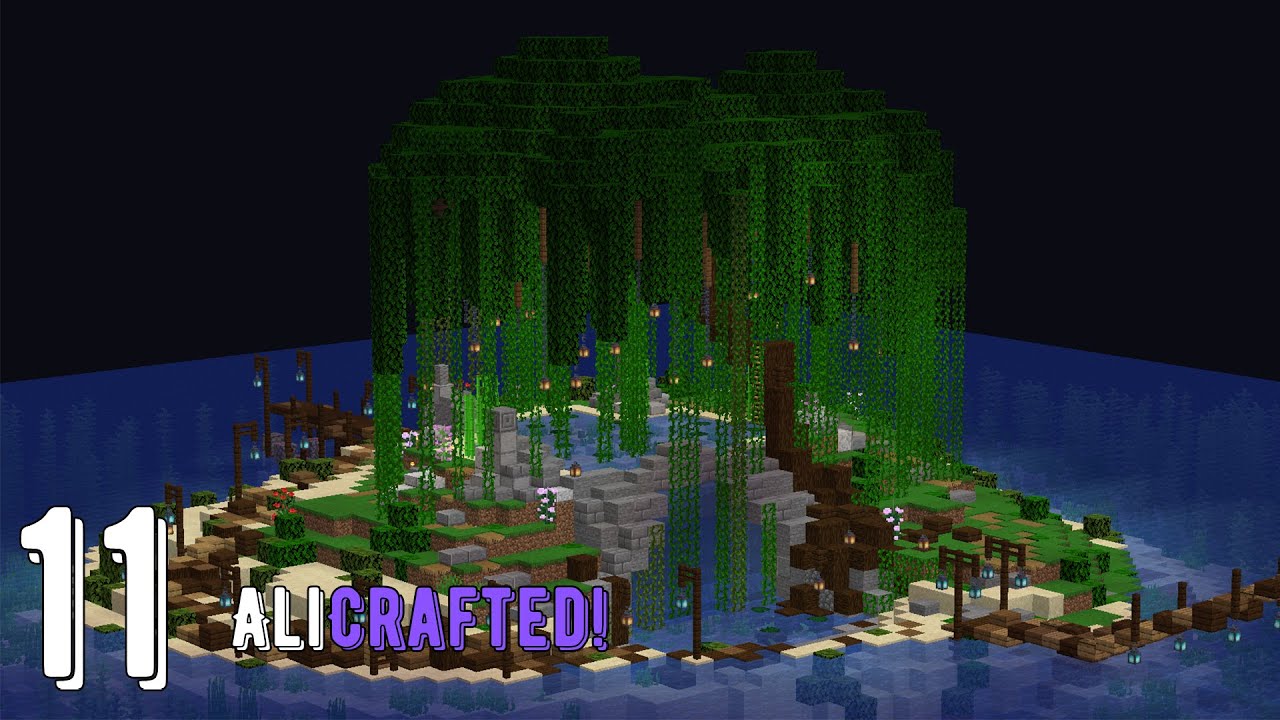 Minecraft Magical Willow Tree Cave Design :: Goodbye torch spam - Hello ...