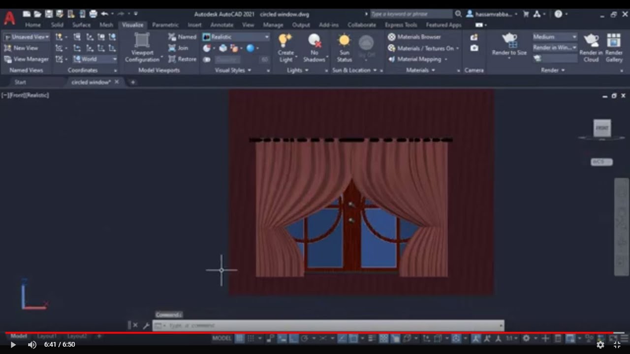 how to create curtains in autocad || edgesurf command - YouTube