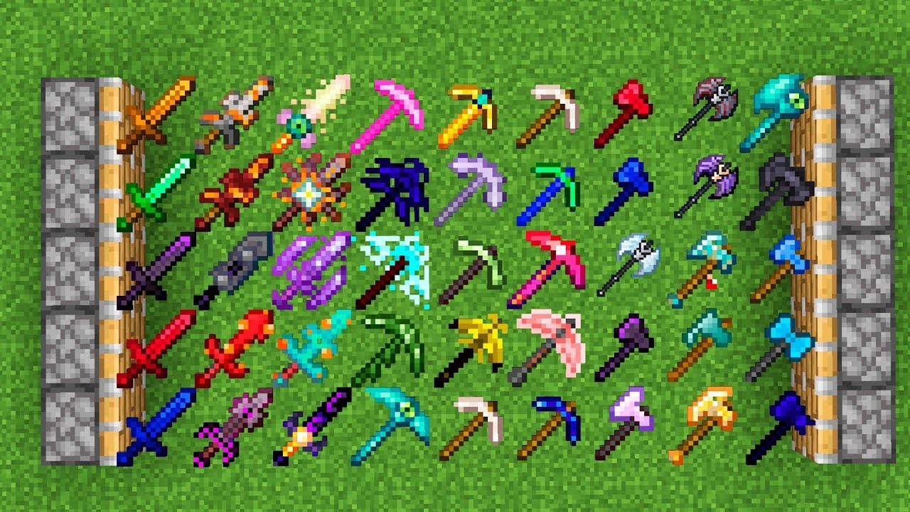 1000 swords + 1000 pickaxes + 1000 axes = ??? - YouTube