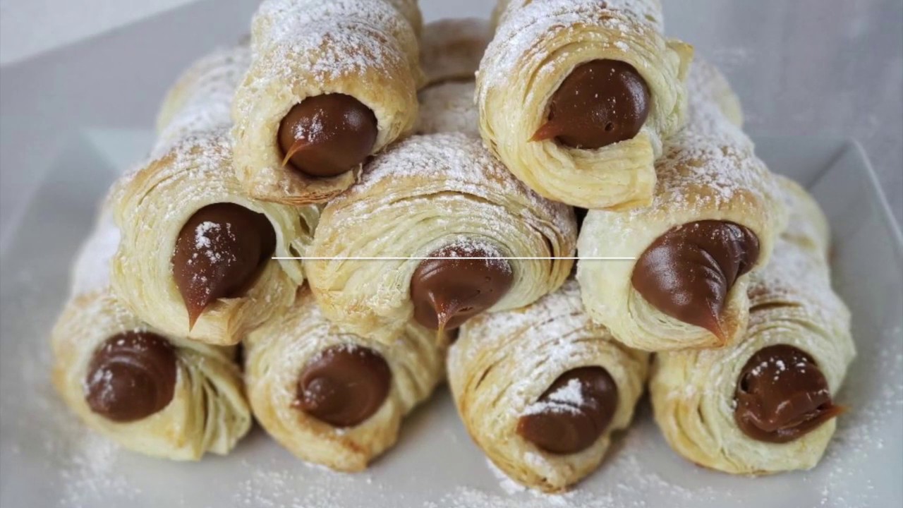 CAÑONCITOS DE HOJALDRE RELLENOS DE DULCE DE LECHE - YouTube