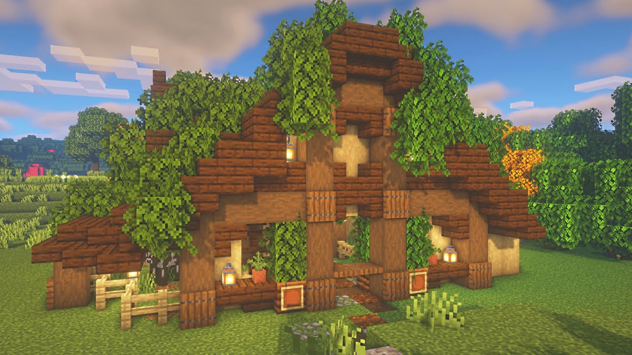 Minecraft: How to Build a Wooden Barn | Tutorial - YouTube