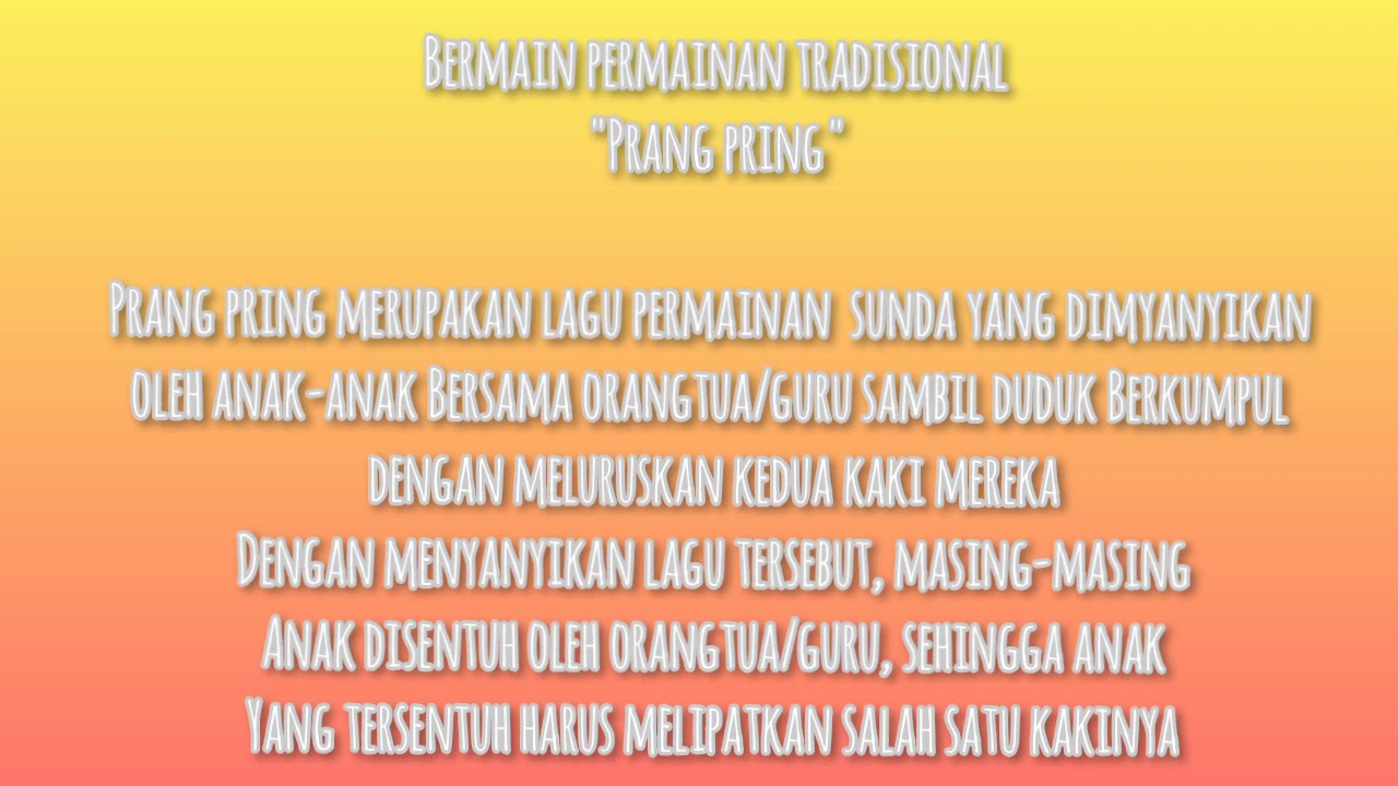 Kaulinan barudak #permainan tradisional prang pring - YouTube