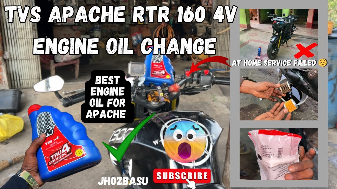 Tvs Apache Rtr 160 4v Engine oil change 🏍️|| best engine oil for Apache ...