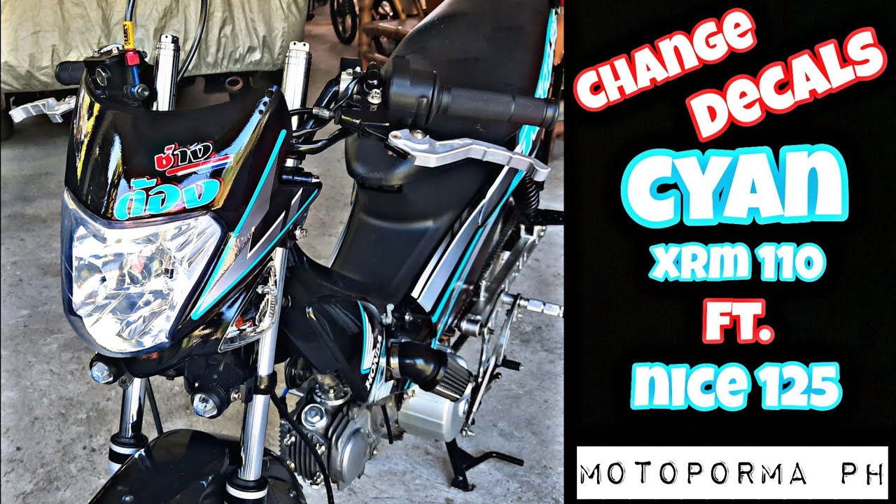 Palit decals | Cyan blue | Xrm 110 ft. Nice 125 | #motopormaph - YouTube