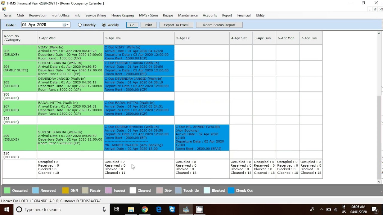 THMS: - HOW TO CHECK GUEST FOLIO ,ROOM STATUS OF ROOM? HOW TO CHECK ALL ...