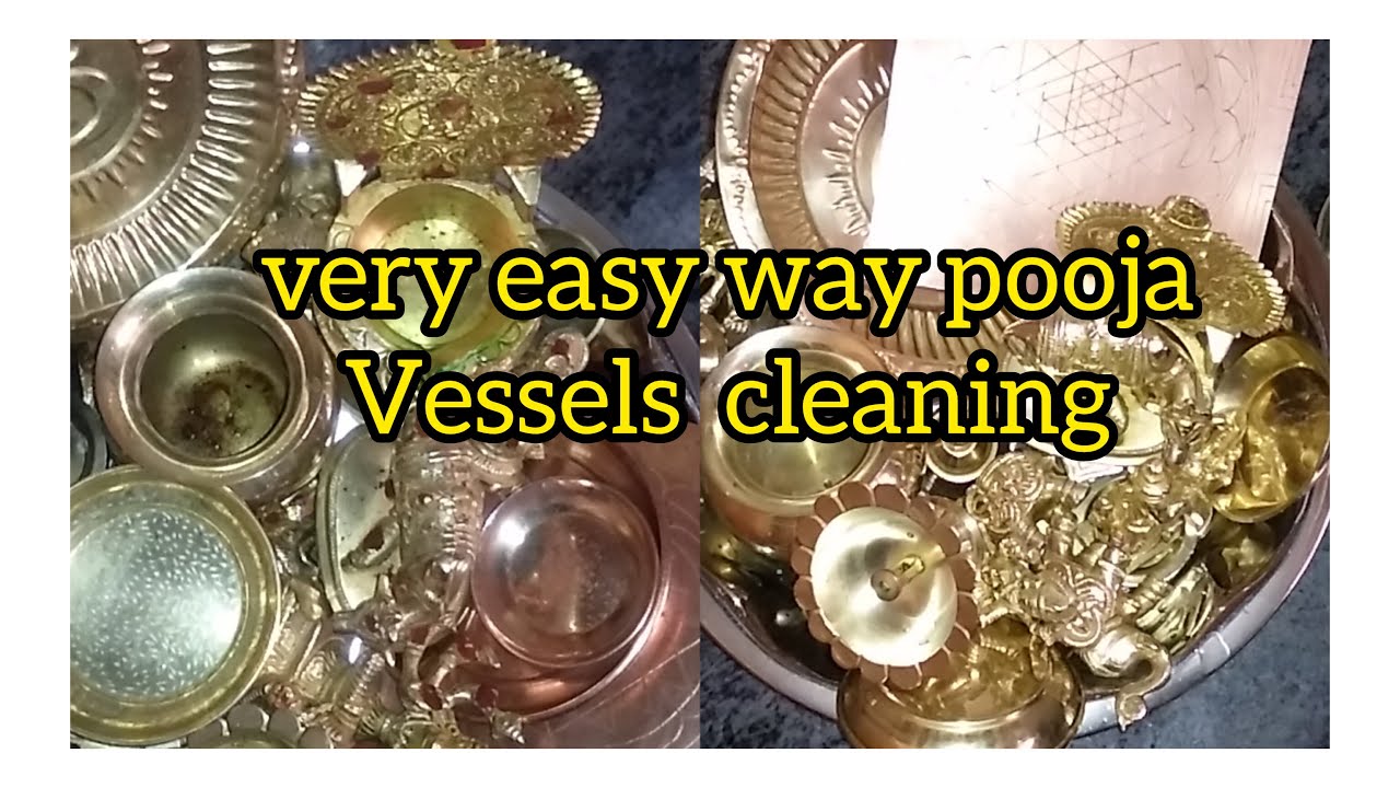 How to clean very easy way pooja vessels copper and brass items easy ...