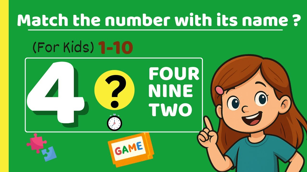 Match the Number with Its Name! 🔢 Fun Kids Learning Game | Number Quiz ...