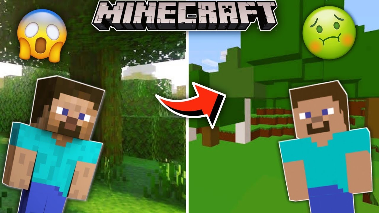 Playing Minecraft With Worst Graphics - YouTube