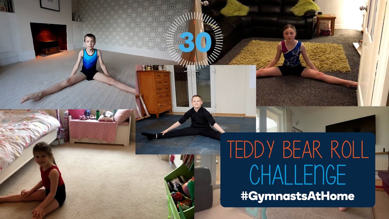 #GymnastsAtHome Teddy Bear Roll Challenge - YouTube