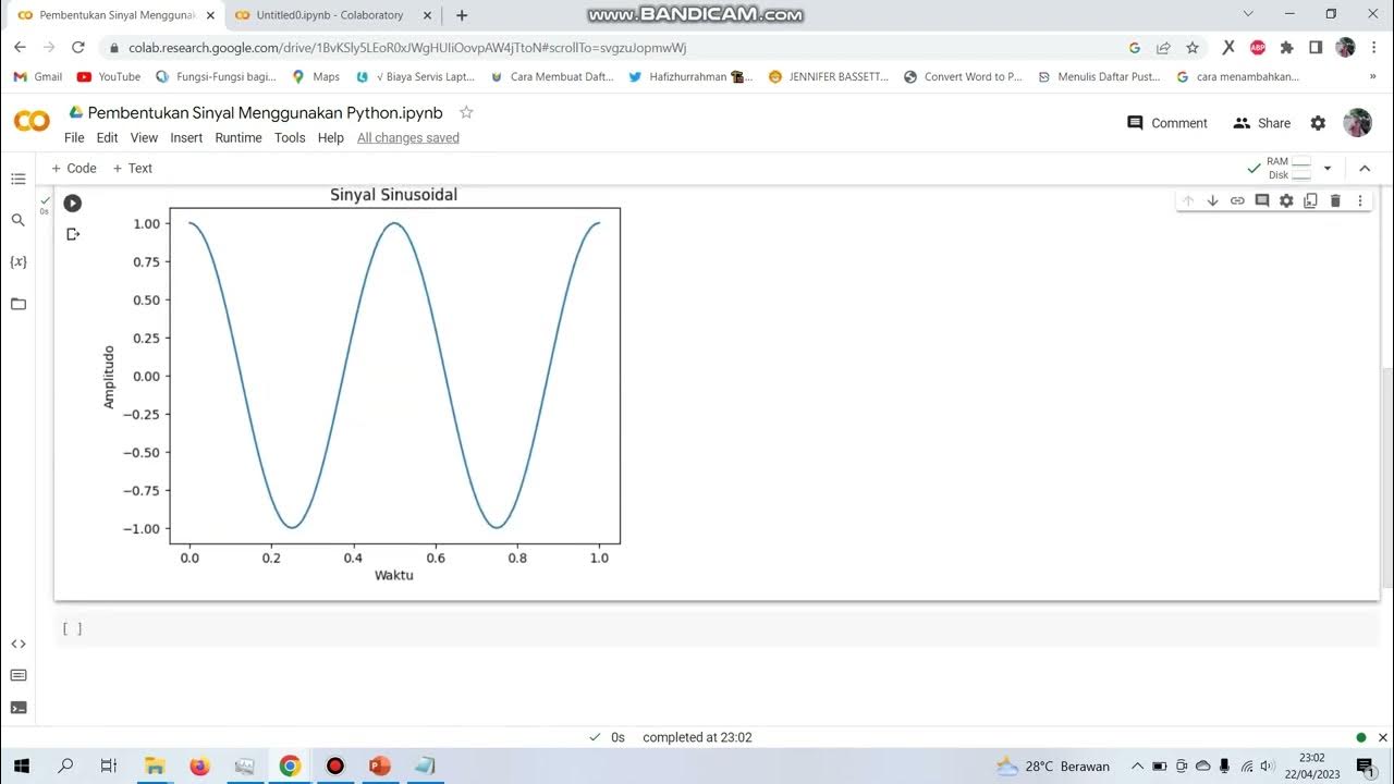 Pembentukan sinyal dengan menggunakan Python di google colab - YouTube