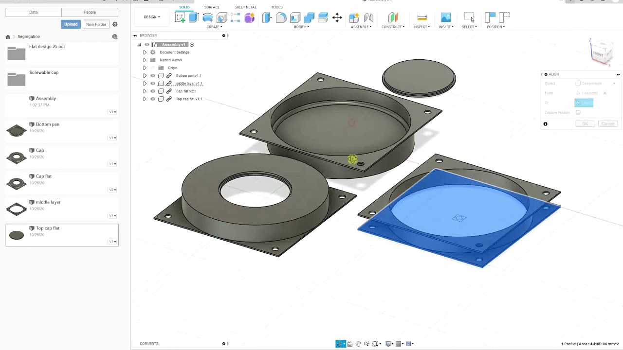 Fusion 360 Assemble details from different files - YouTube