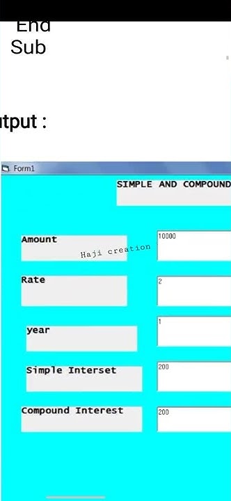 visual basic simple and compound interest - YouTube