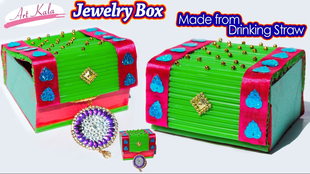 How to Make jewelry box out of paper and drinking straw | Best out of ...