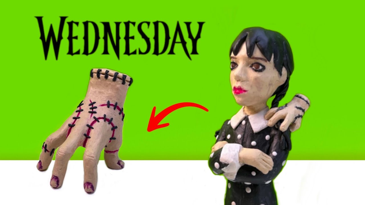 Making Thing and Wednesday Addams with Clay TV series Wednesday | EASY ...