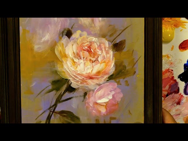 Painting Tutorial Acrylic Peony Flower Techniques Katie Jobling | Best ...
