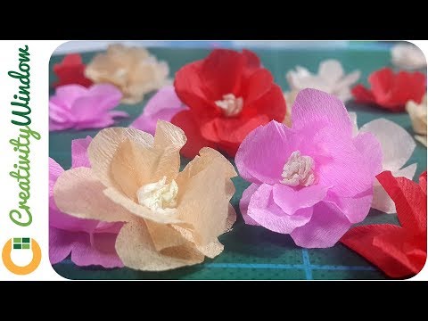 Easy Way To Make Tiny Crepe Paper Flower - YouTube
