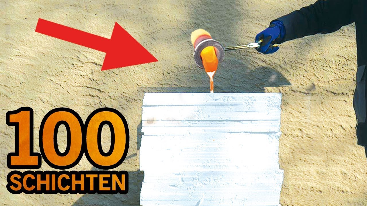 EXPERIMENT - 1100 Grad Flüssiges Kupfer VS Styropor - YouTube