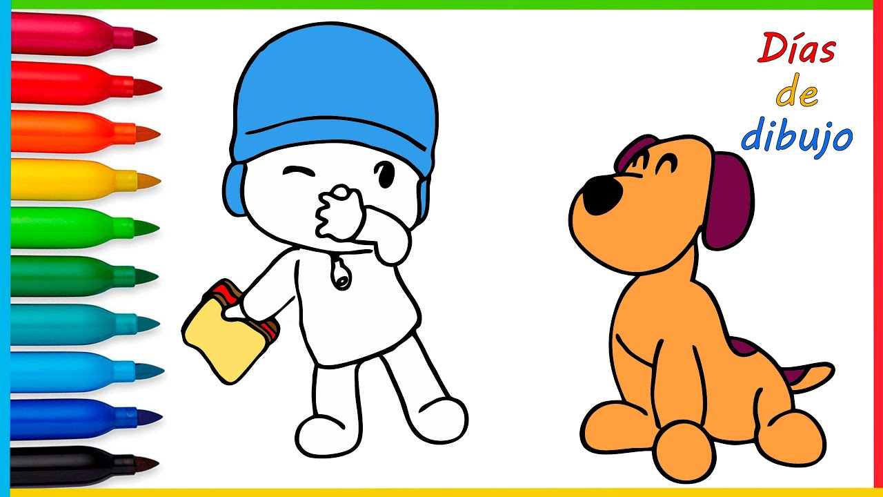 Colorea A Pocoyó Y Lula Que Huele Mal 🌈👶🐶🦆🐘🌈 Dibujos Para Niños Pocoyó ...
