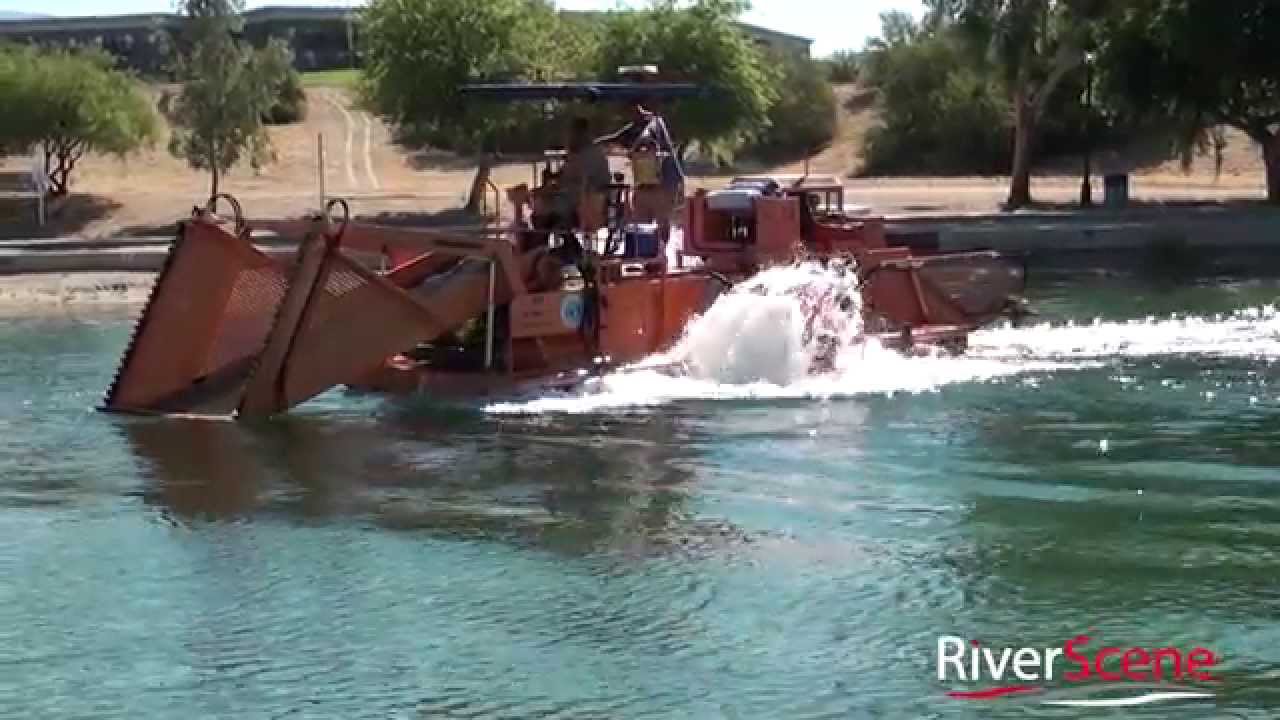 Bridge Water Channel Weed Harvester - YouTube