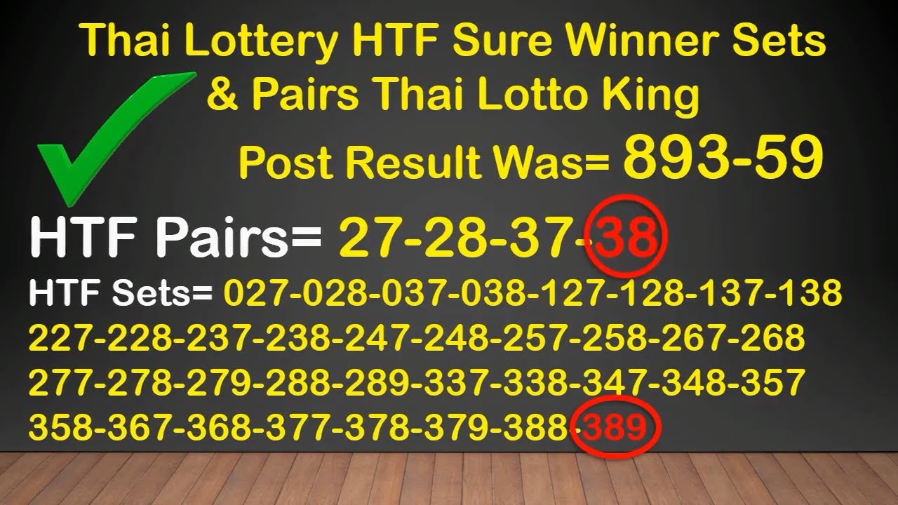 16-10-2020 Thai Lottery HTF Sure Winner Sets & Pairs Thai Lotto King ...