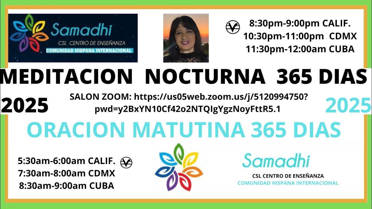 En Meditación Contigo Nocturno Poder Infinito CSLSamadhi Comunidad ...