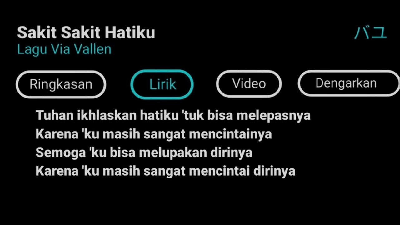 sakit sakit hatiku -via vallen- (lirik) - YouTube