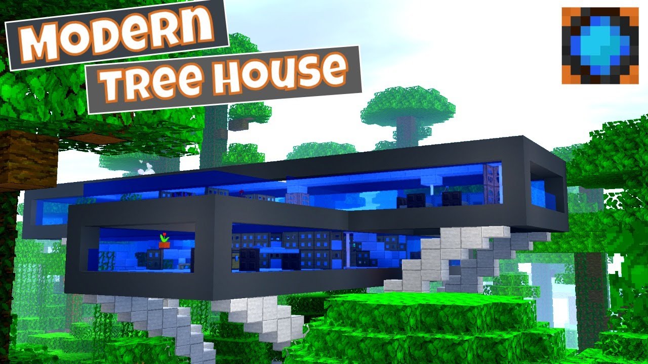 Minecraft Easy Modern Treehouse Tutorial! - YouTube