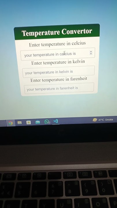 Temperature Converter Using Html Css And Javascript 😎coder Coding Webprogramming 