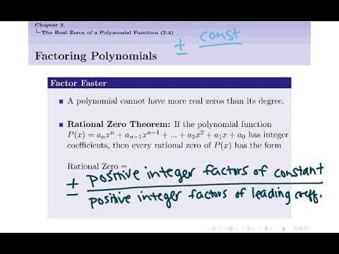 Finding Real Zeros of Polynomials - YouTube