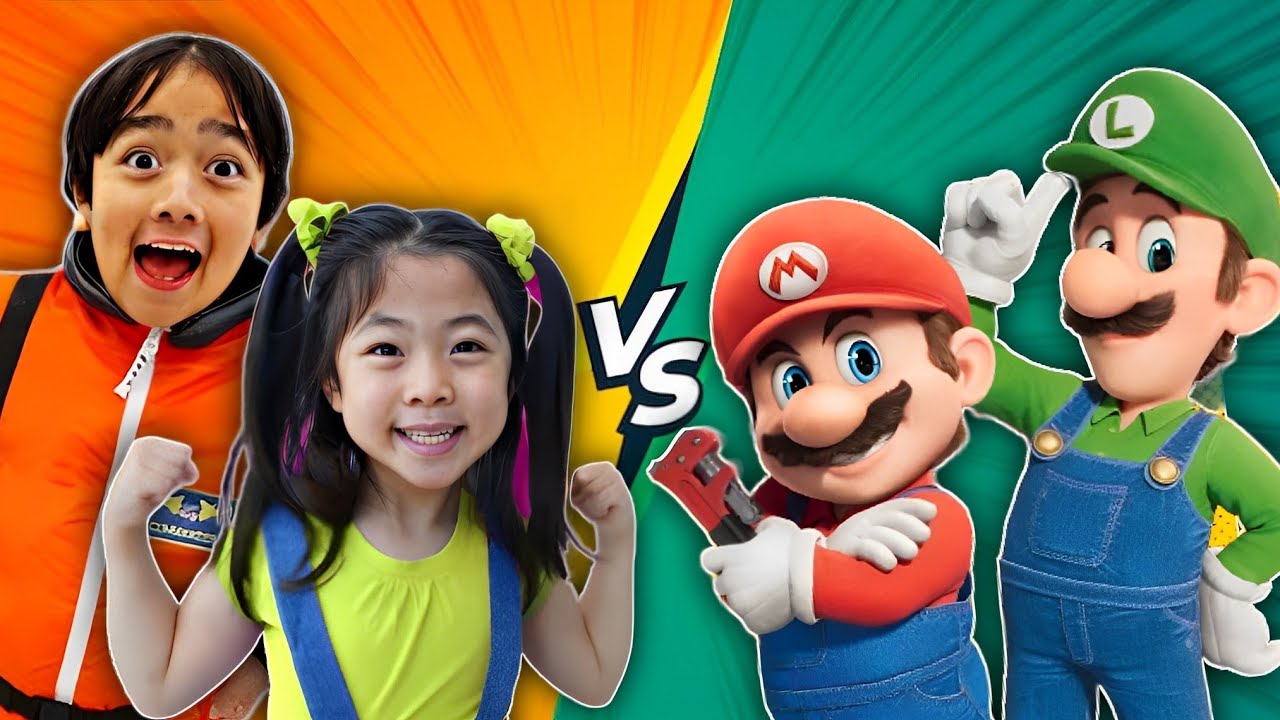 Tag with ryan Vs Super Mario subway running Gameplay @RyansWorld - YouTube